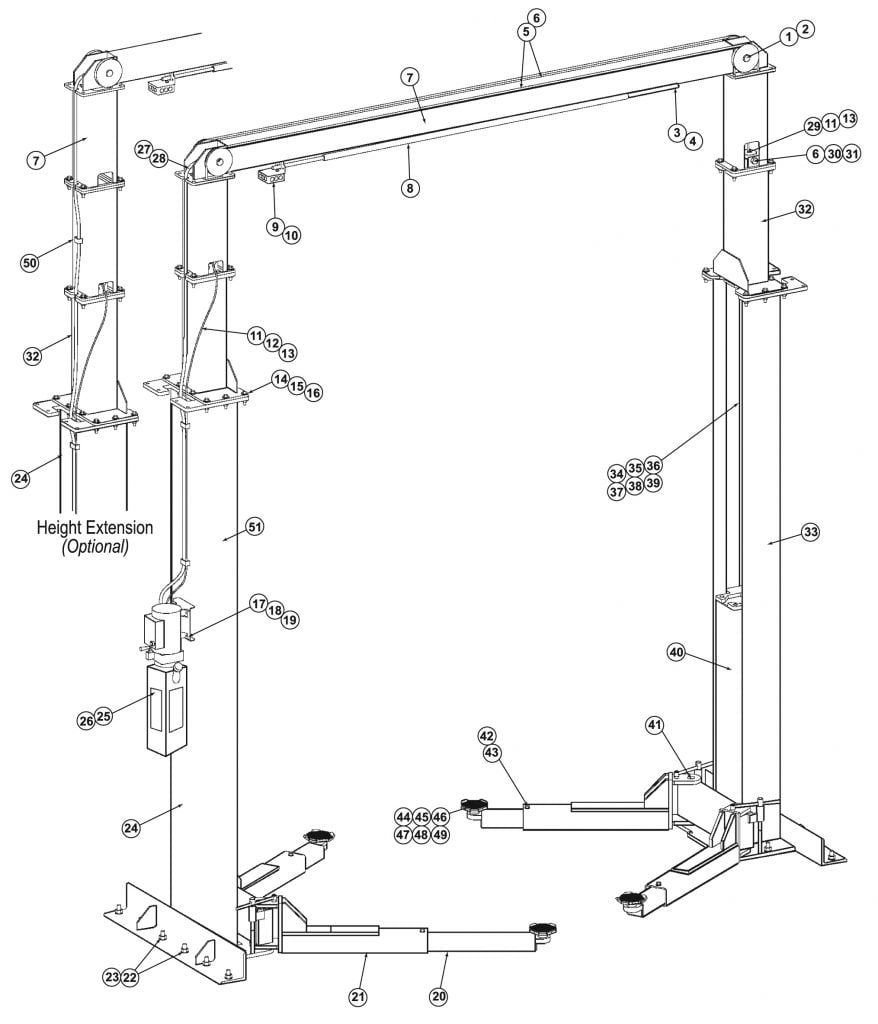 Parts for Forward Lifts DP12 | SVI International, Inc.