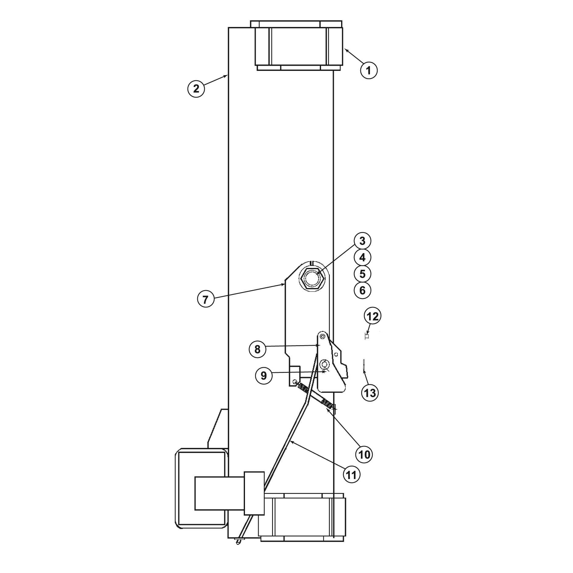 Parts for Forward Lifts DP12 Carriage Lock Detail | SVI International, Inc.