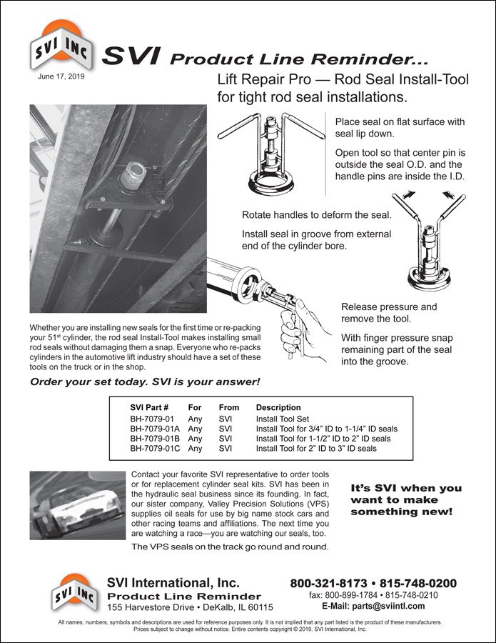 Rod Seal Install Tools | SVI International, Inc.
