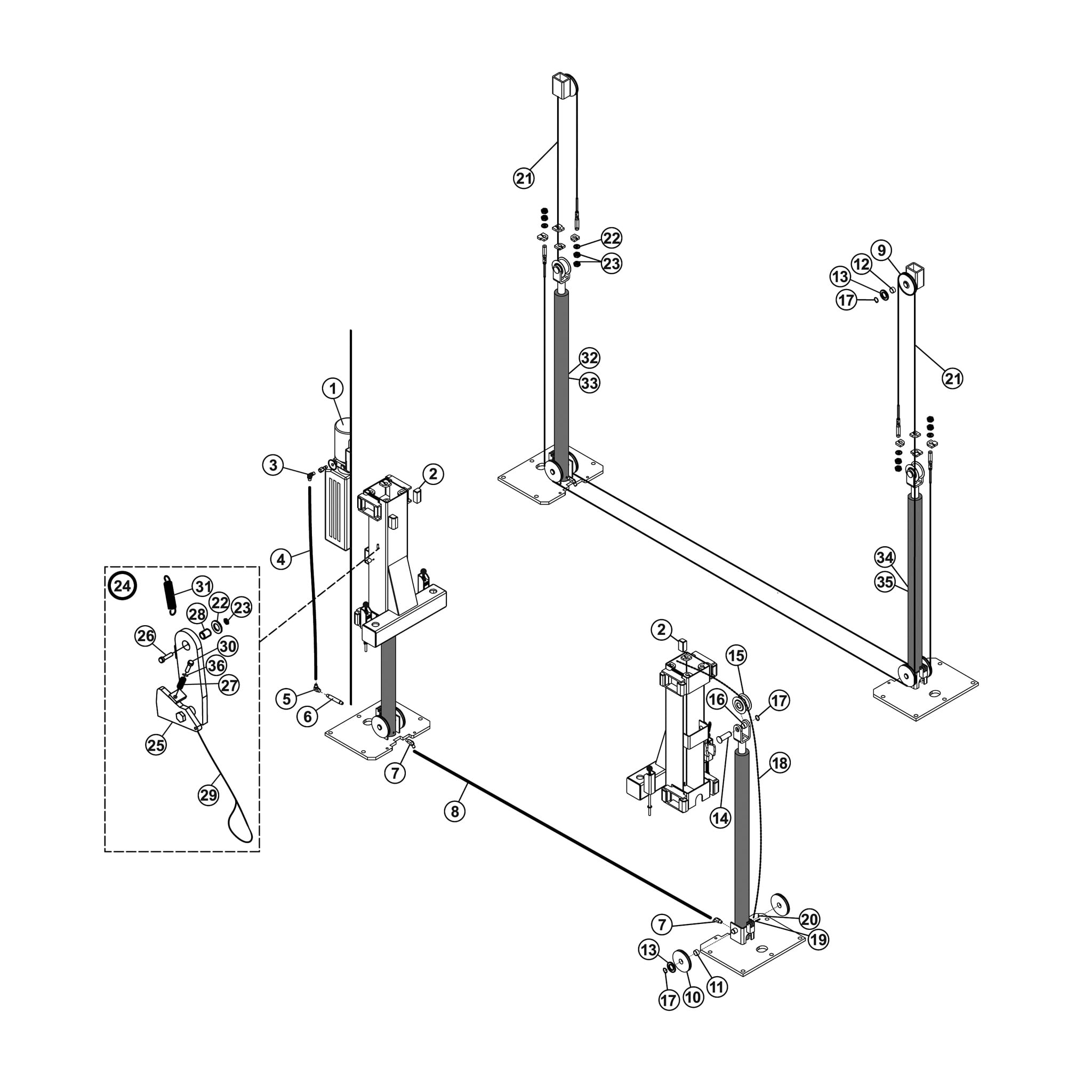 Repair Parts for Atlas 9KBP Cable, Chain and Lock Detail | SVI ...