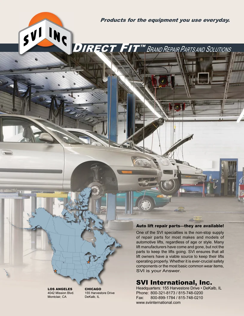 SVI Line Card - Automotive Lifts | SVI International, Inc.