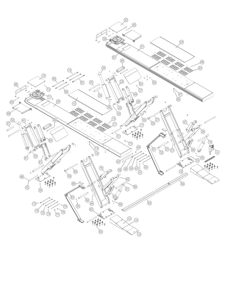 Parts for BendPak XR-12000AL | SVI International, Inc.